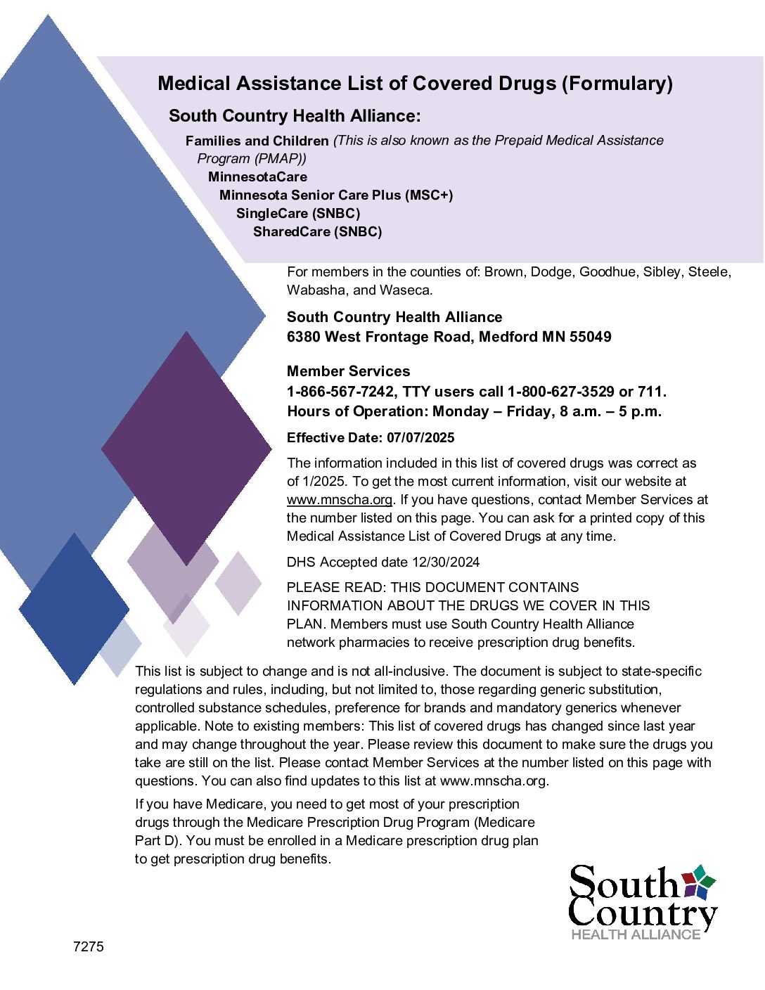 Medical Assistance List of Covered Drugs (Formulary) – South Country ...